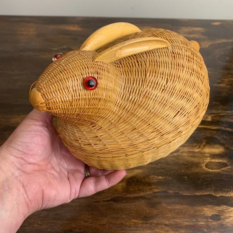 Vintage Wicker Rabbit Box Wicker Rabbit Basket Box Spring - Etsy