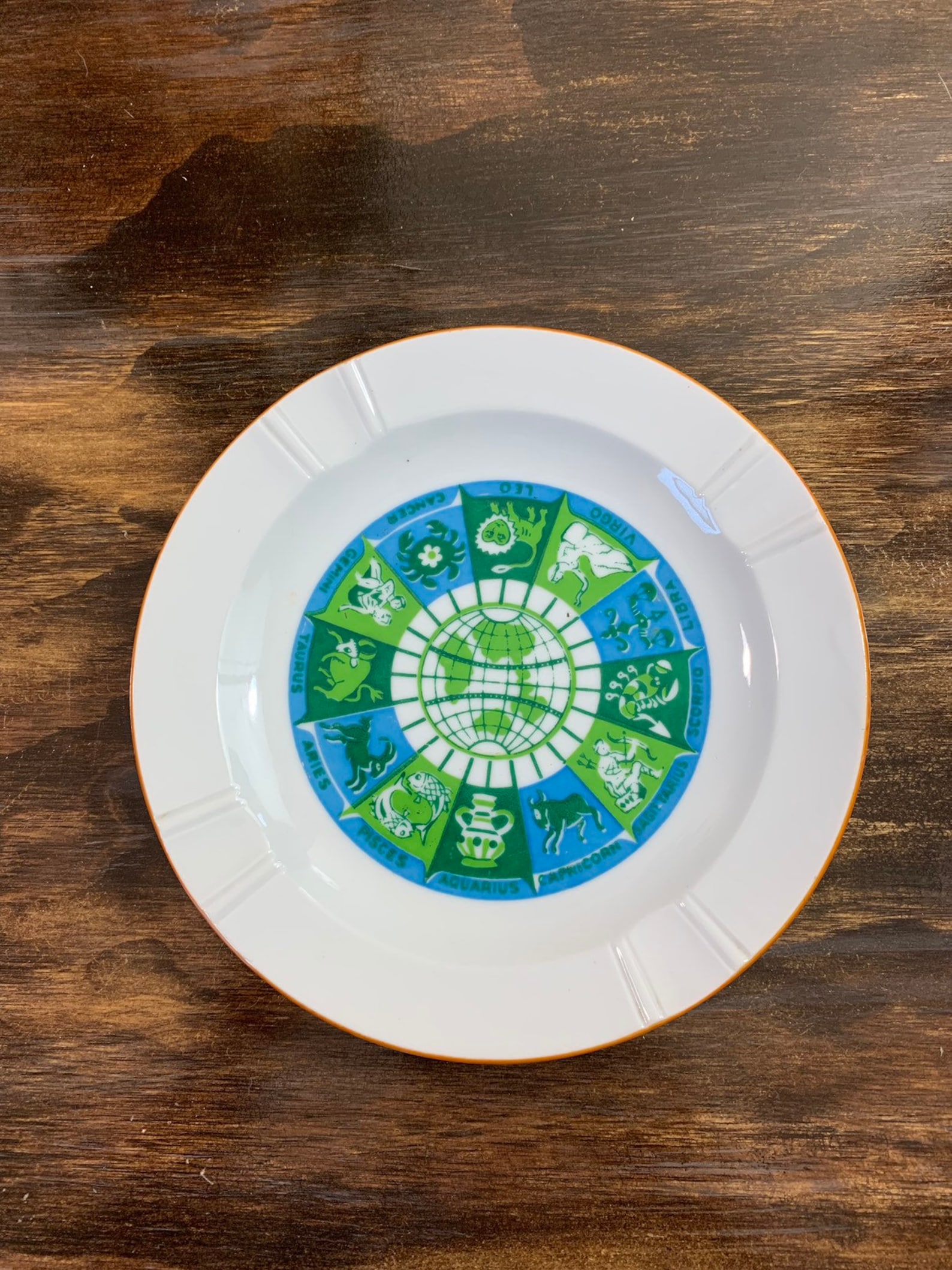 Vintage Ceramic Zodiac Ashtray Astrology Signs Ashtray Green & | Etsy