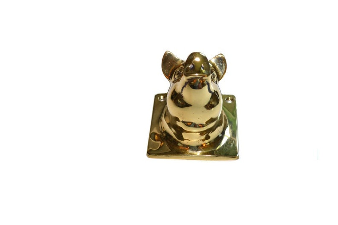 Vintage Brass Pig Hook Pig Wall Hook Rustic Pig Wall Decor | Etsy