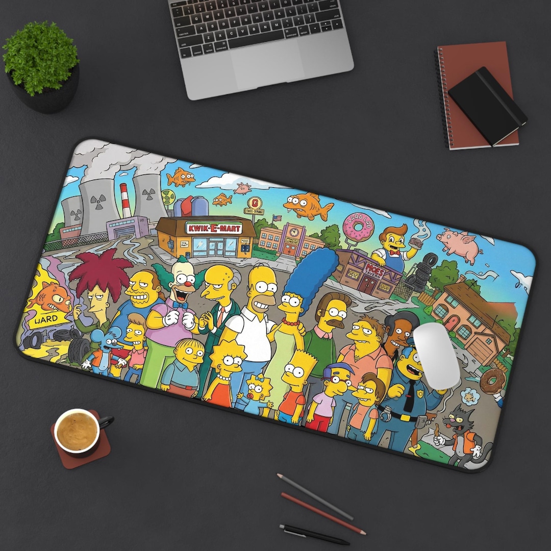 Simpsons Desk Mat Homer, Bart, Lisa Simpson - Etsy