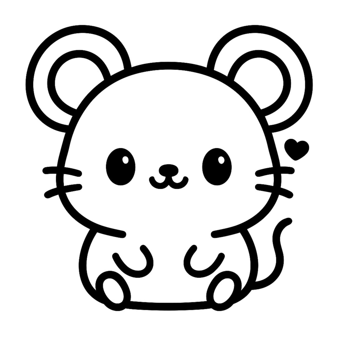 Kawaii Rat Line Art SVG | Cute Chibi Mochi Rat Outline | Coloring Page ...