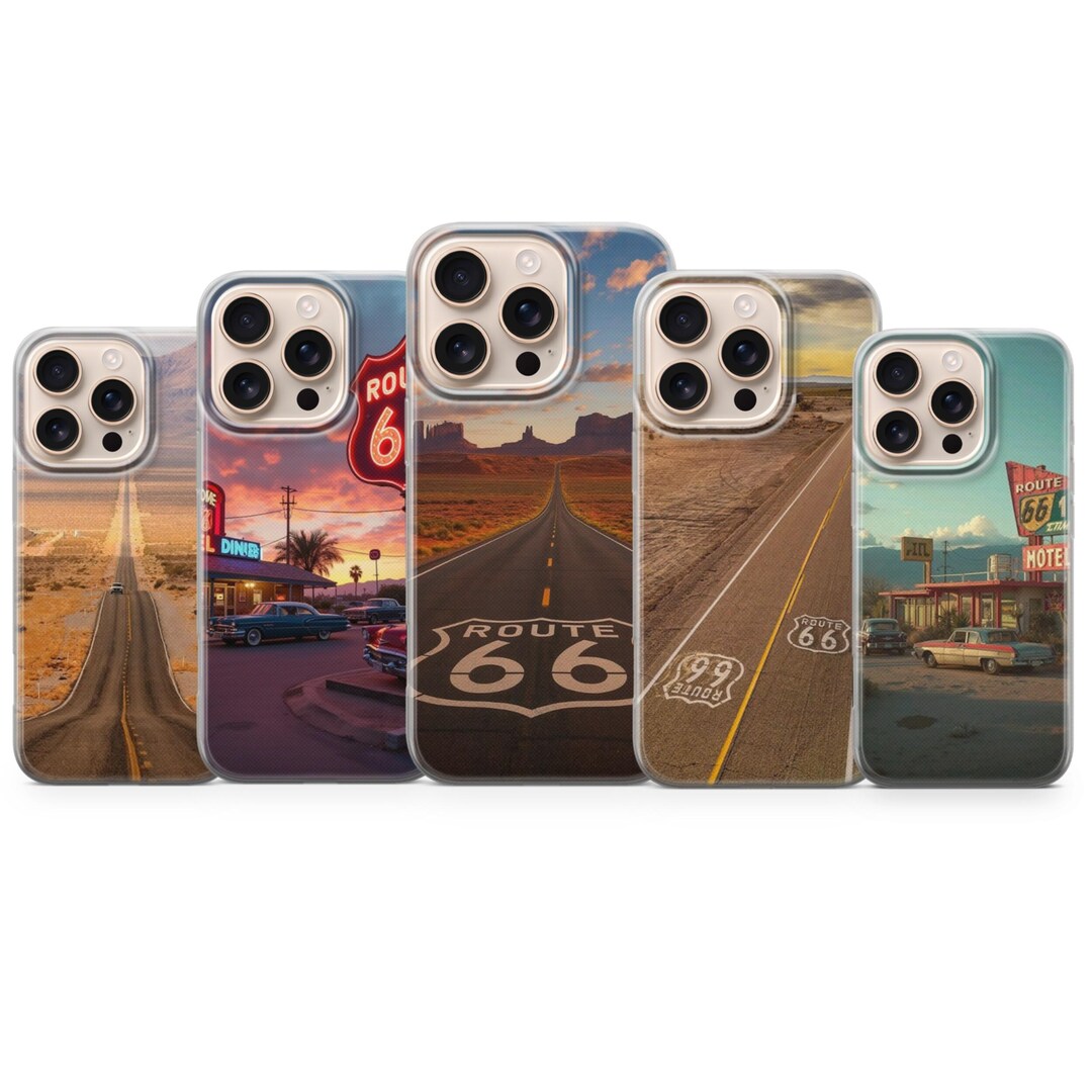 Route 66 Phone Case Old School Vintage Cover for iPhone 17, 17pro, 16e ...