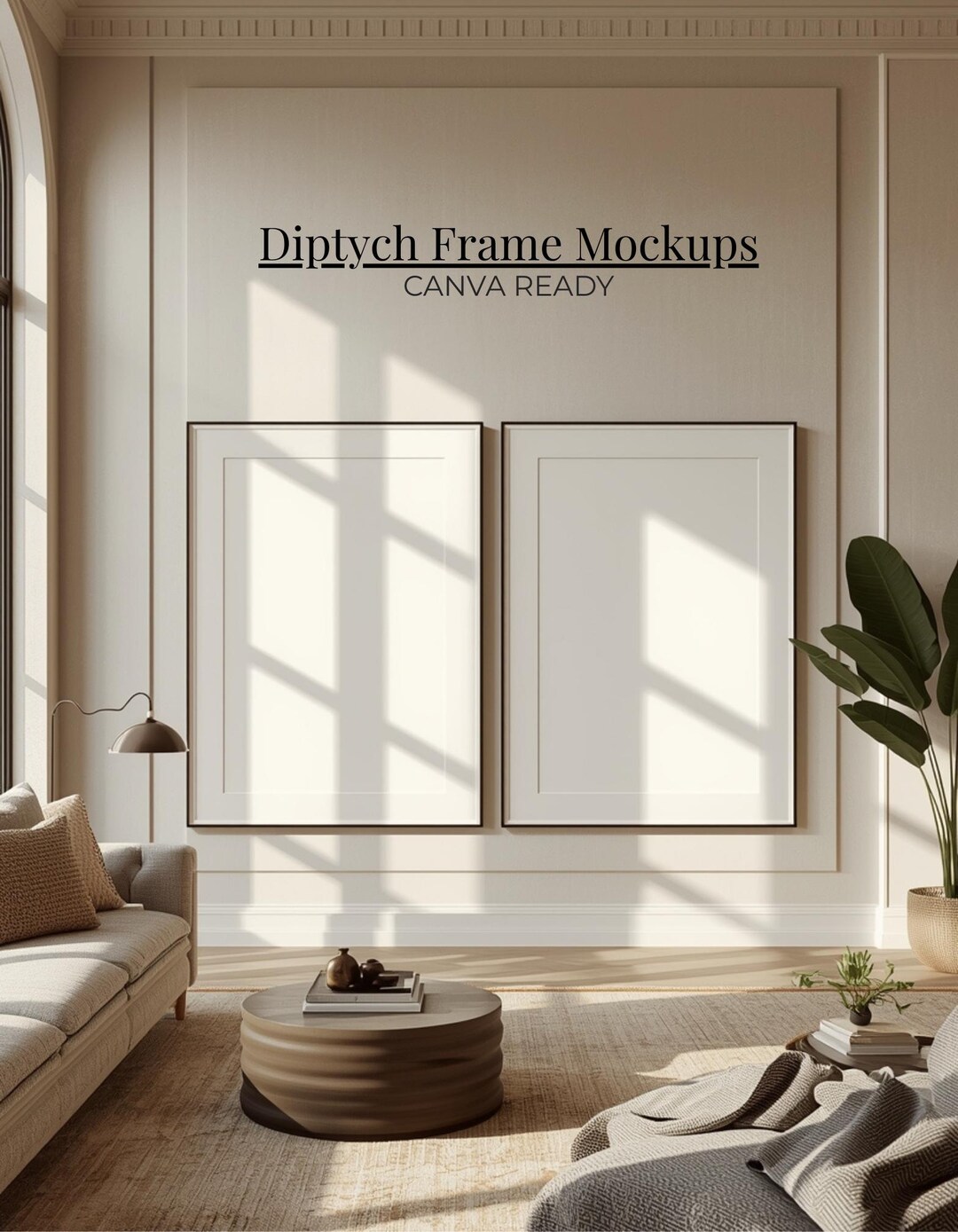 Diptych Frame Mockups Set – 2 Empty Frames in Elegant Interiors – Canva ...