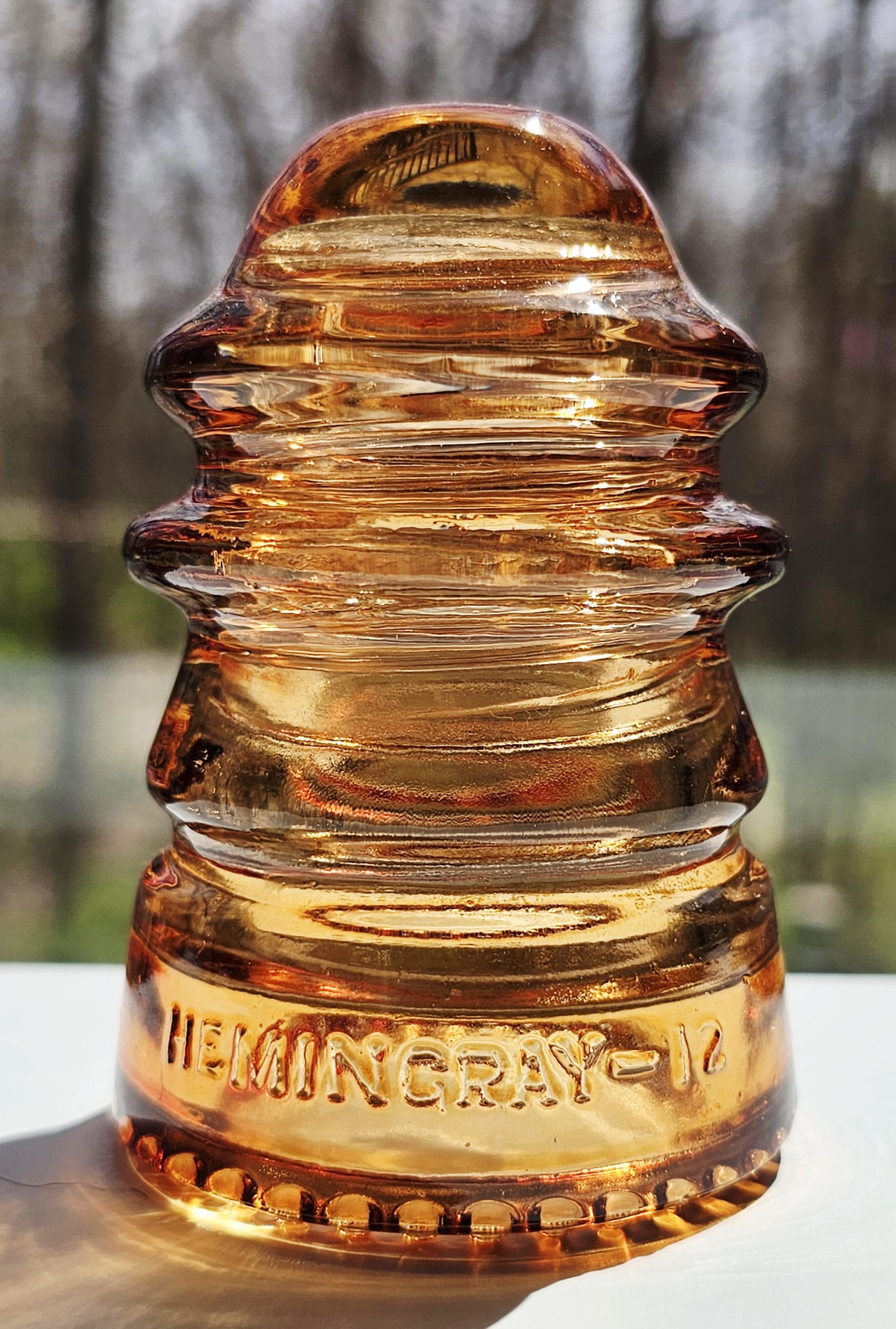 Antique Stained Orange Hemingray-12 Glass Insulator. I Only Have 4 ...