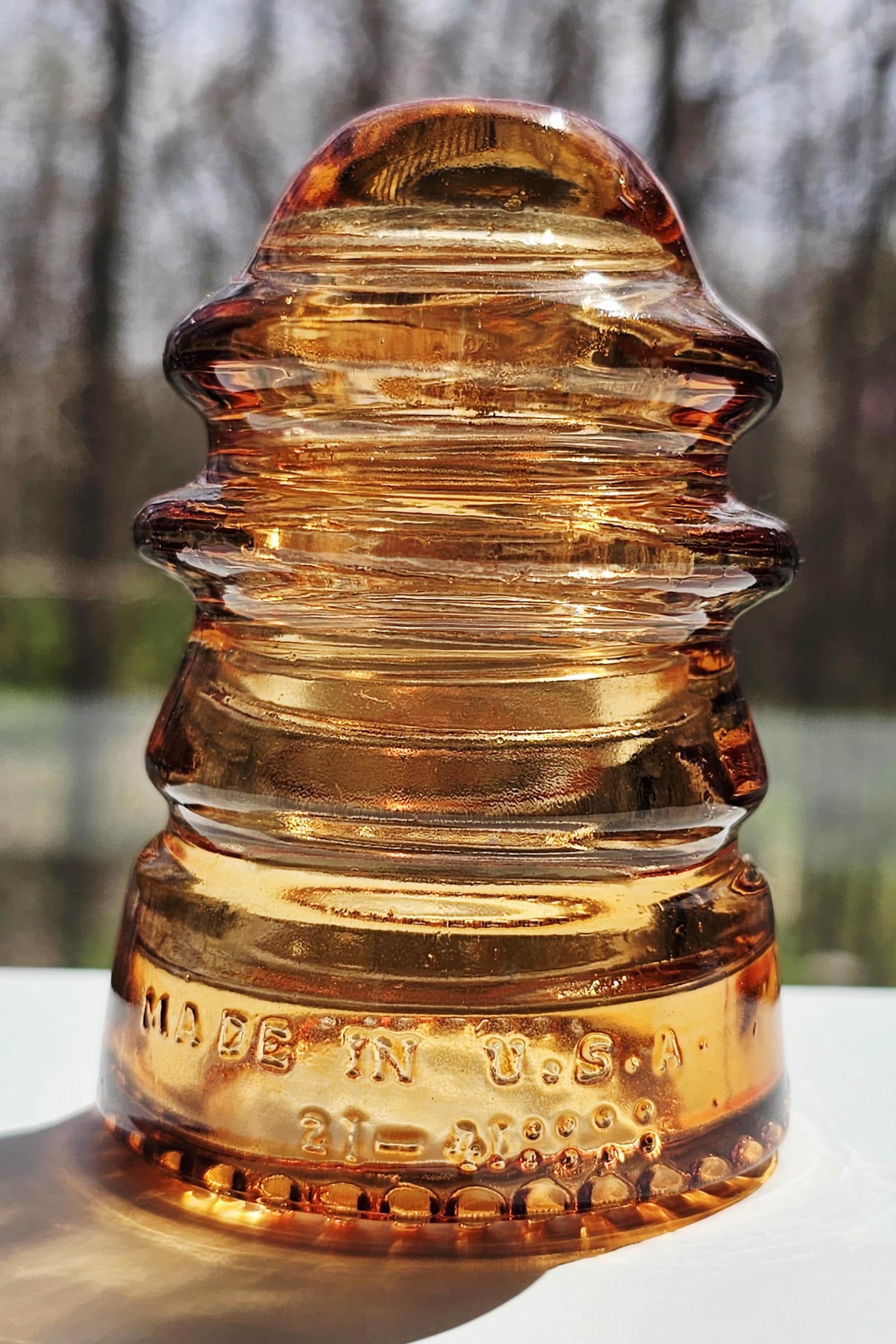 Antique Stained Orange Hemingray-12 Glass Insulator. I Only Have 4 ...