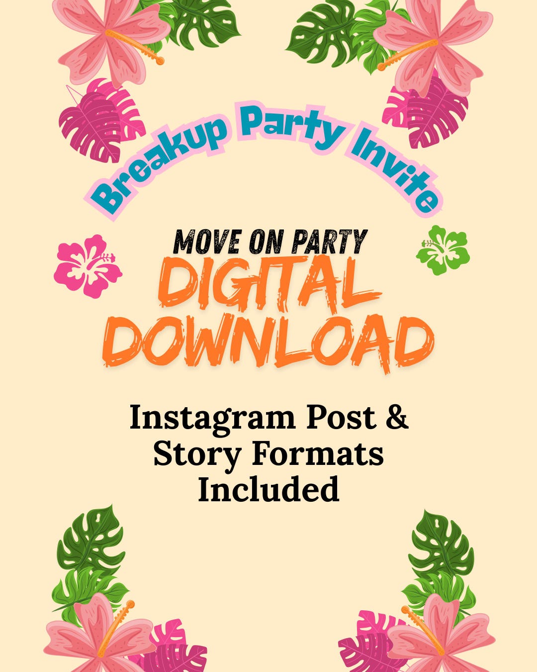 Breakup Party Invitation | Move on Celebration, Instagram Post (digital ...
