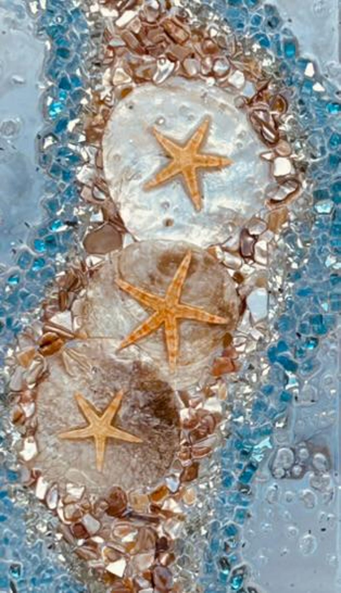 Capiz Shell Starfish Coastal Wall Art, Sea Glass Ocean Window Decor - Etsy