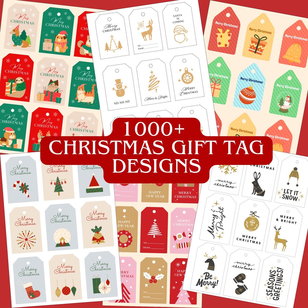 1000+ Printable Christmas Gift Tags Bundle (PDF) - Etsy