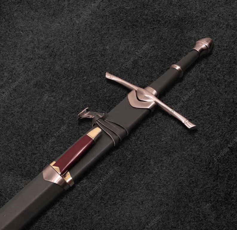 Handmade Anduril Inspired Sword With Scabbard – King Aragorn Style ...