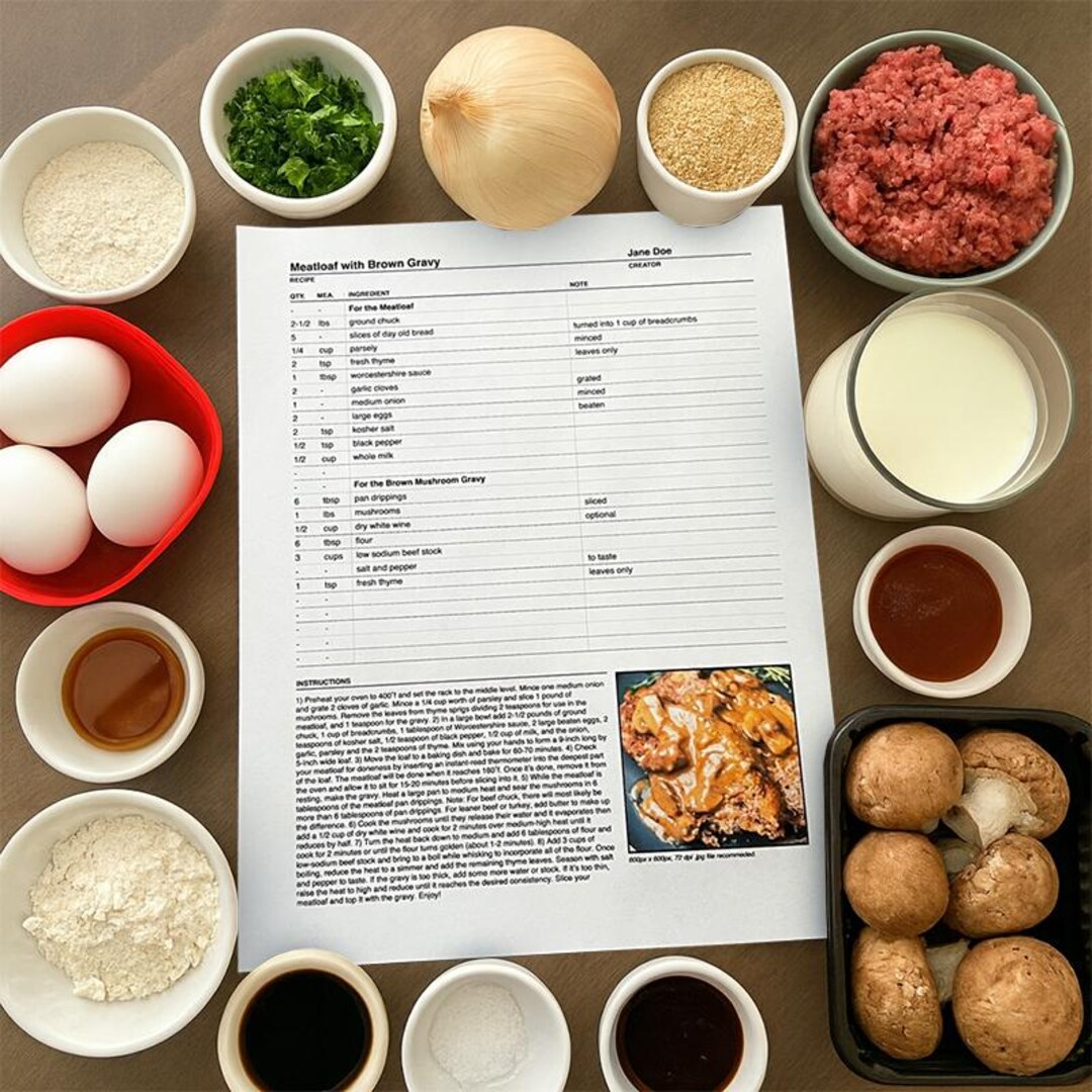 Recipe Sheet Template | Editable and Printable PDF | US Letter ...