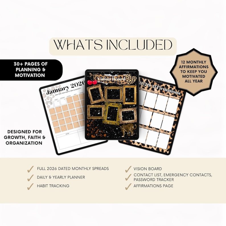 2026 Leopard Digital Planner | Goodnotes iPad Planner (PDF) - Etsy