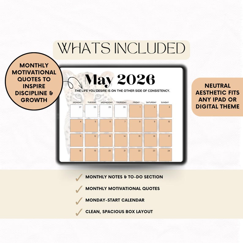 2026 Leopard Digital Planner | Goodnotes iPad Planner (PDF) - Etsy