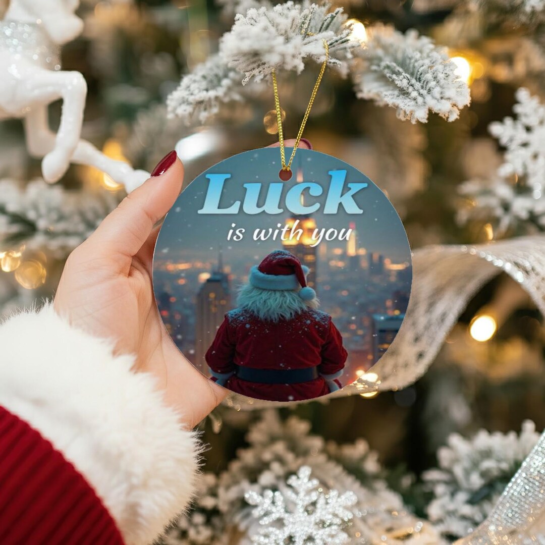 Santa Cityscape Christmas Ornament, Good Luck Gift - Etsy