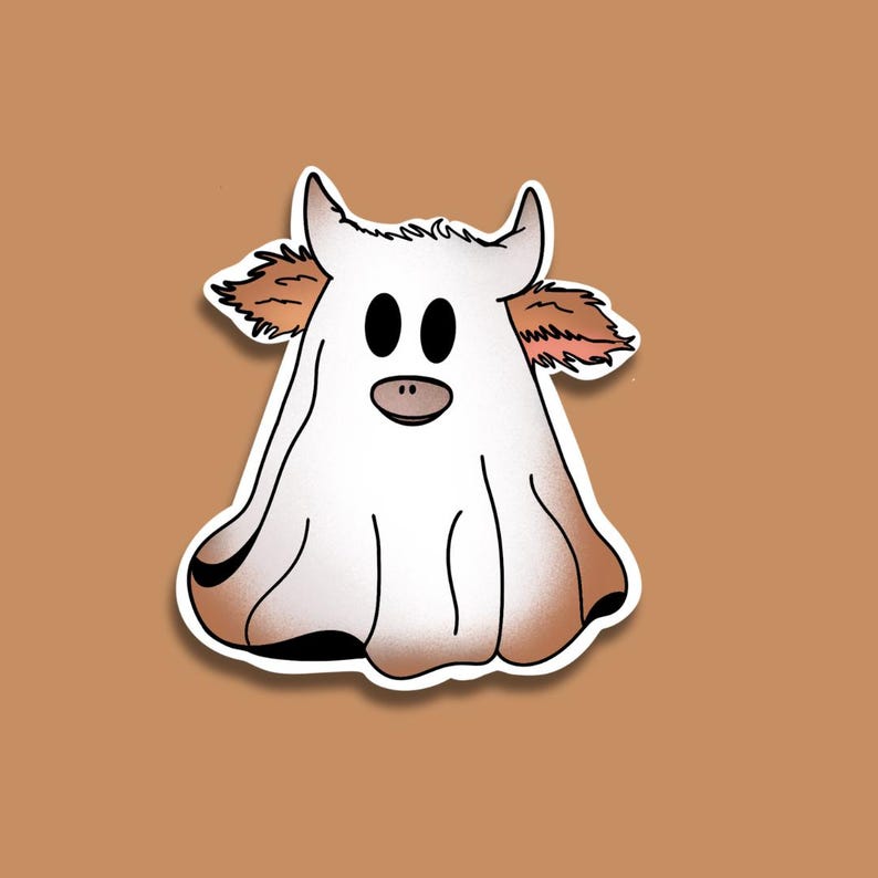 Cow Ghost Sticker - Etsy