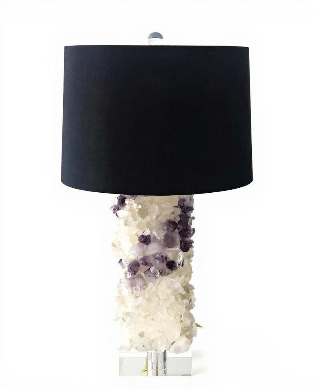 Quart and Amethyst Table Lamp, Amethyst Quartz Table Lamp, Geode Light ...