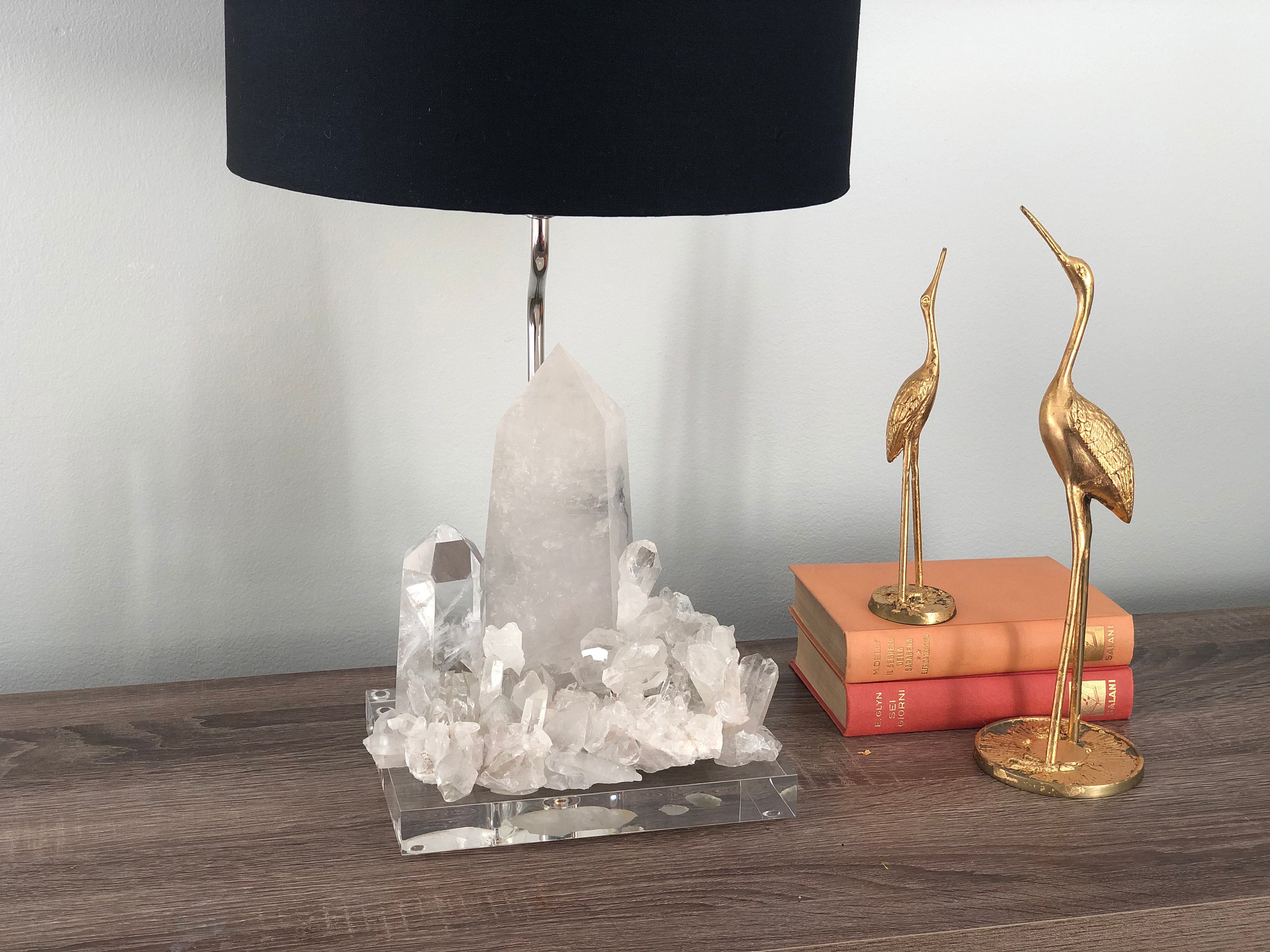 Quartz Crystal Table Lamp Bedside Lamp Gemstone Lamp Geode | Etsy