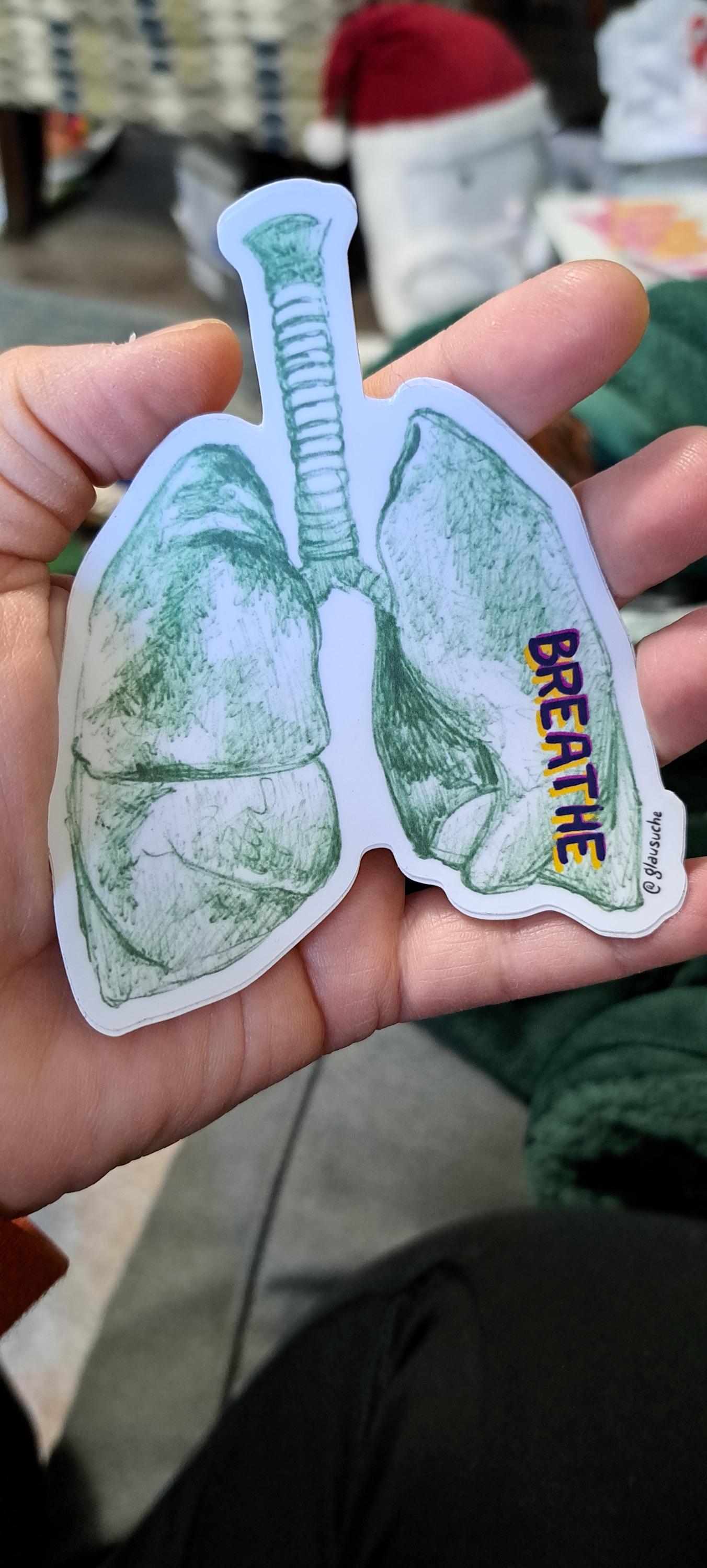 Anatomical Breathe Lung Sticker - Etsy