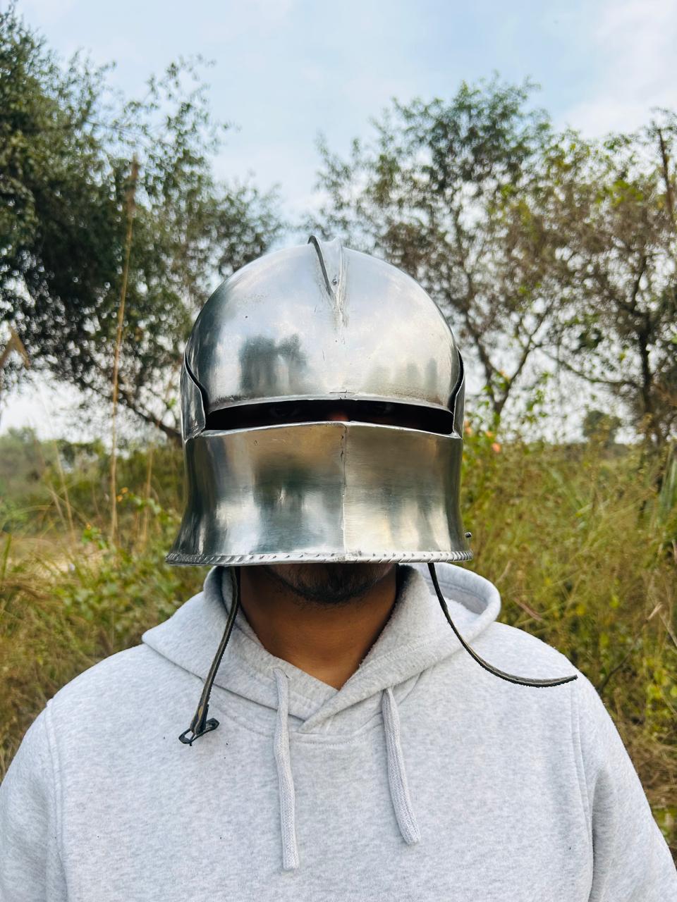 Medieval Steel Knight German Sallet Helmet Warrior Gothic Helmet-larp ...