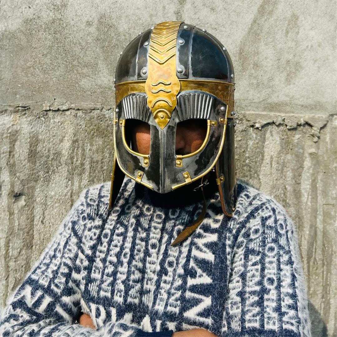 Gjermundbu Viking Helmet Anglo-saxons Medieval Helmet With Chainmail ...