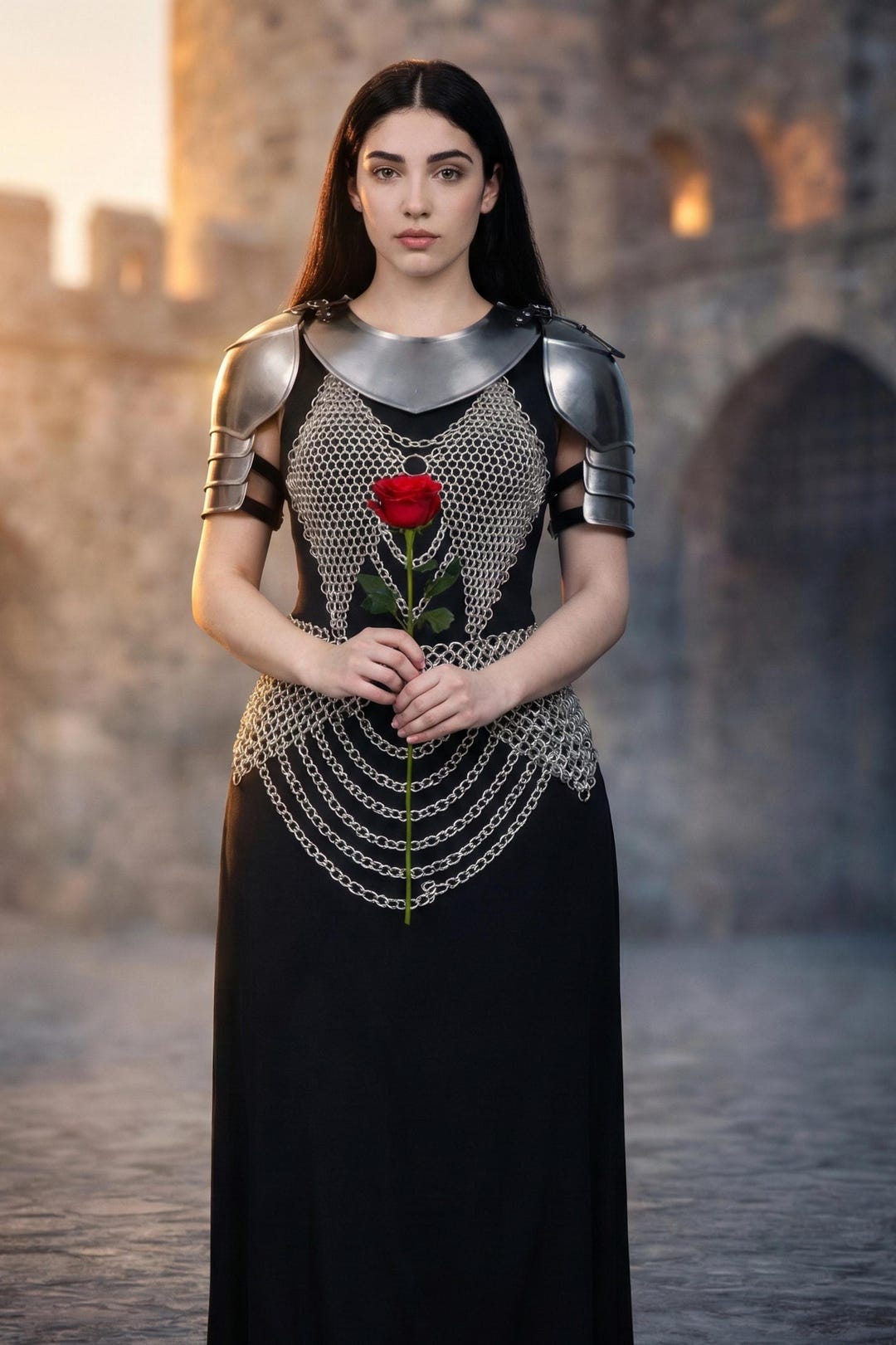 Medieval Chainmail Lady Armor Dress – Fantasy Warrior Costume for LARP ...
