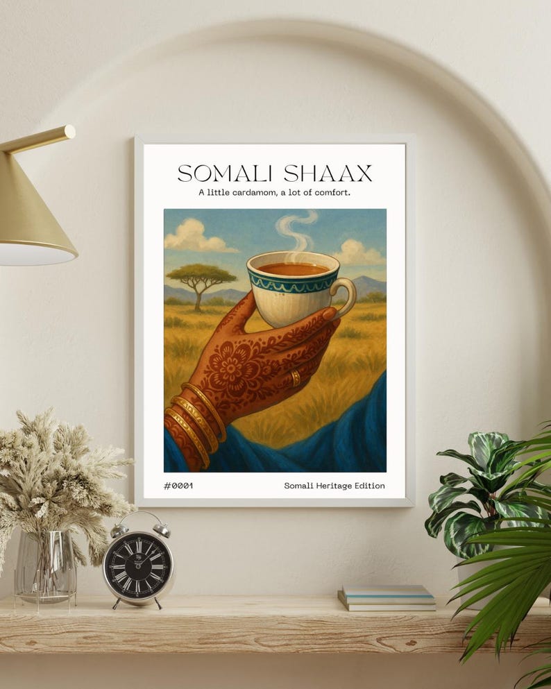 Somali Shaax Tea Poster – Somali Kitchen Decor | East African Wall ...