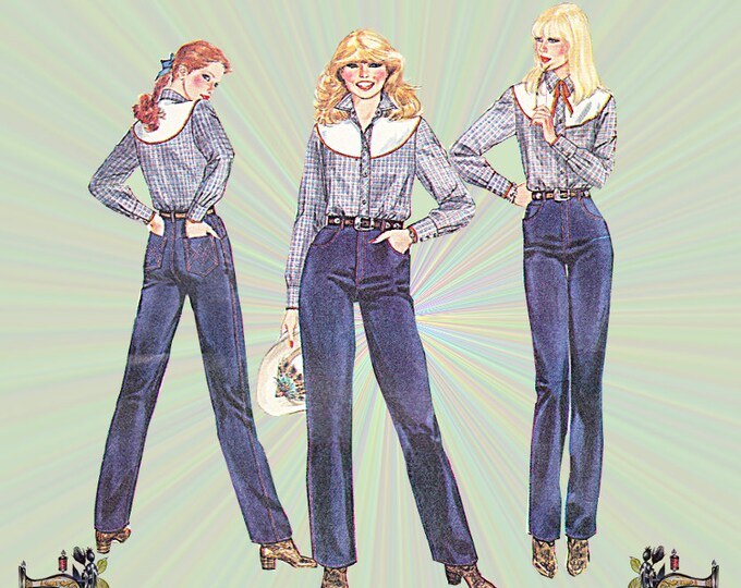Straight Leg Jeans Pattern Topstitching & Pocket Embroidery - Etsy