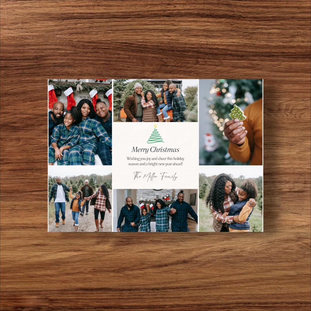 Christmas Card Template - Etsy