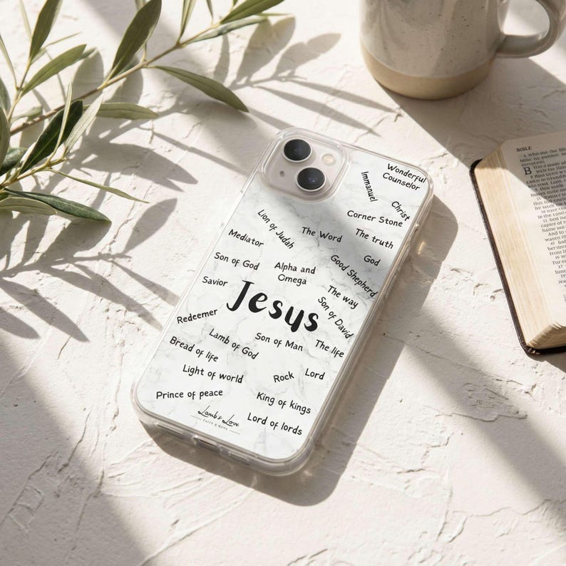 Christian iPhone Case, Marble Names of Jesus, Magsafe Compatible ...