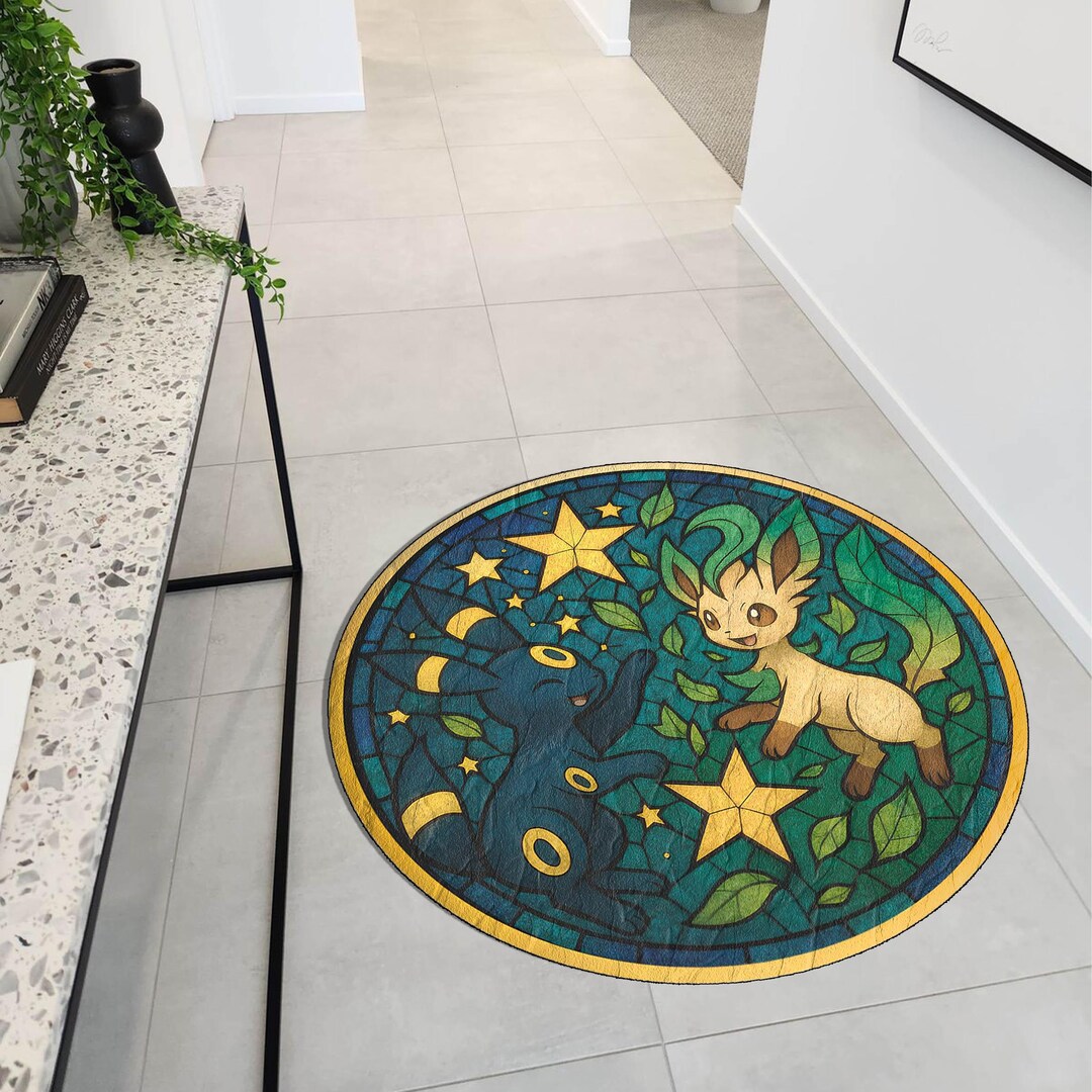 Anime Gamer Room Rug, Umbreon Rug, Japanese Ink Art Style Polyester ...