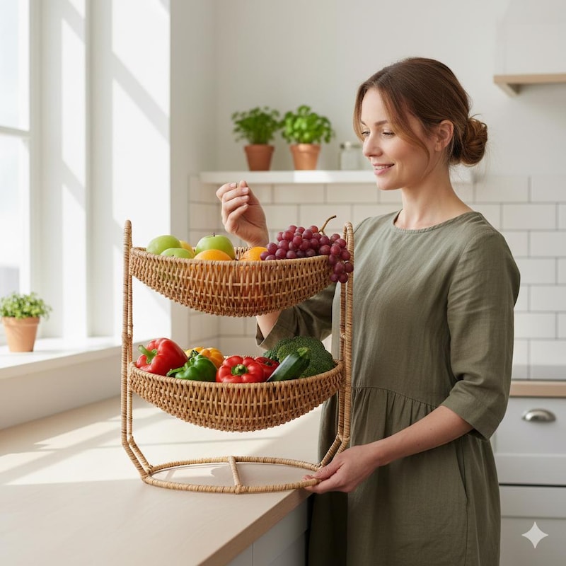 Boho Fruit Basket Stand - Etsy