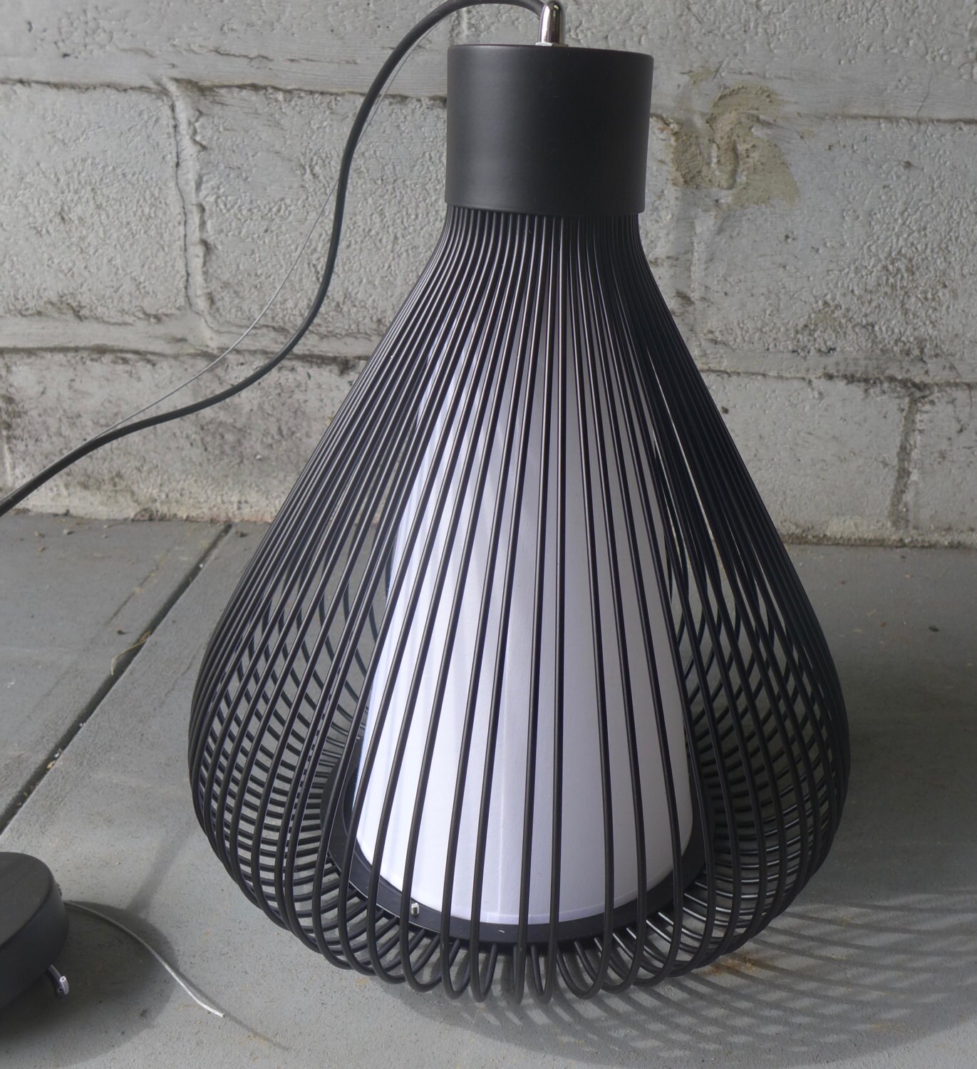 Mid Century MODERN Styled CAGE Muted Glass CHANDELIER - Etsy