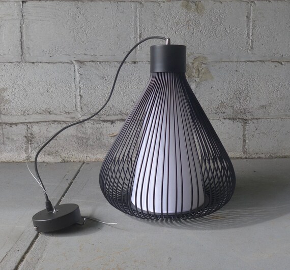 Mid Century MODERN Styled CAGE Muted Glass CHANDELIER - Etsy