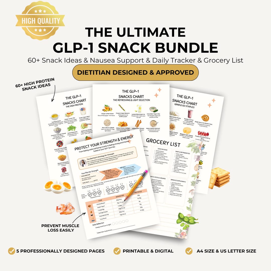 GLP-1 Snack Bundle | 60+ High Protein Snack Ideas Grocery List Muscle ...