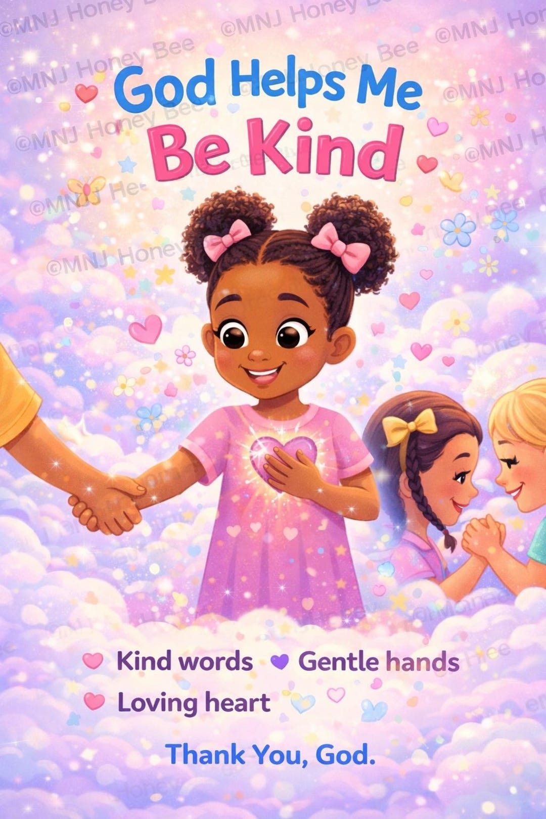 God Helps Me Be Kind | Christian Kids Wall Art | Faith Poster for ...