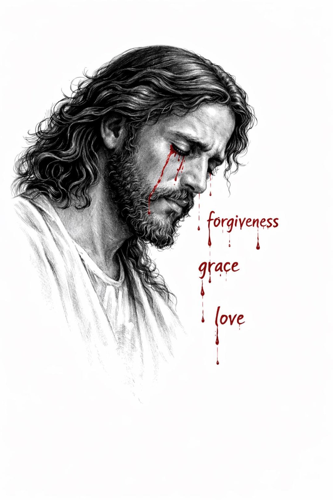 Jesus Christ Art Print | Forgiveness, Grace, Love (digital Download) - Etsy