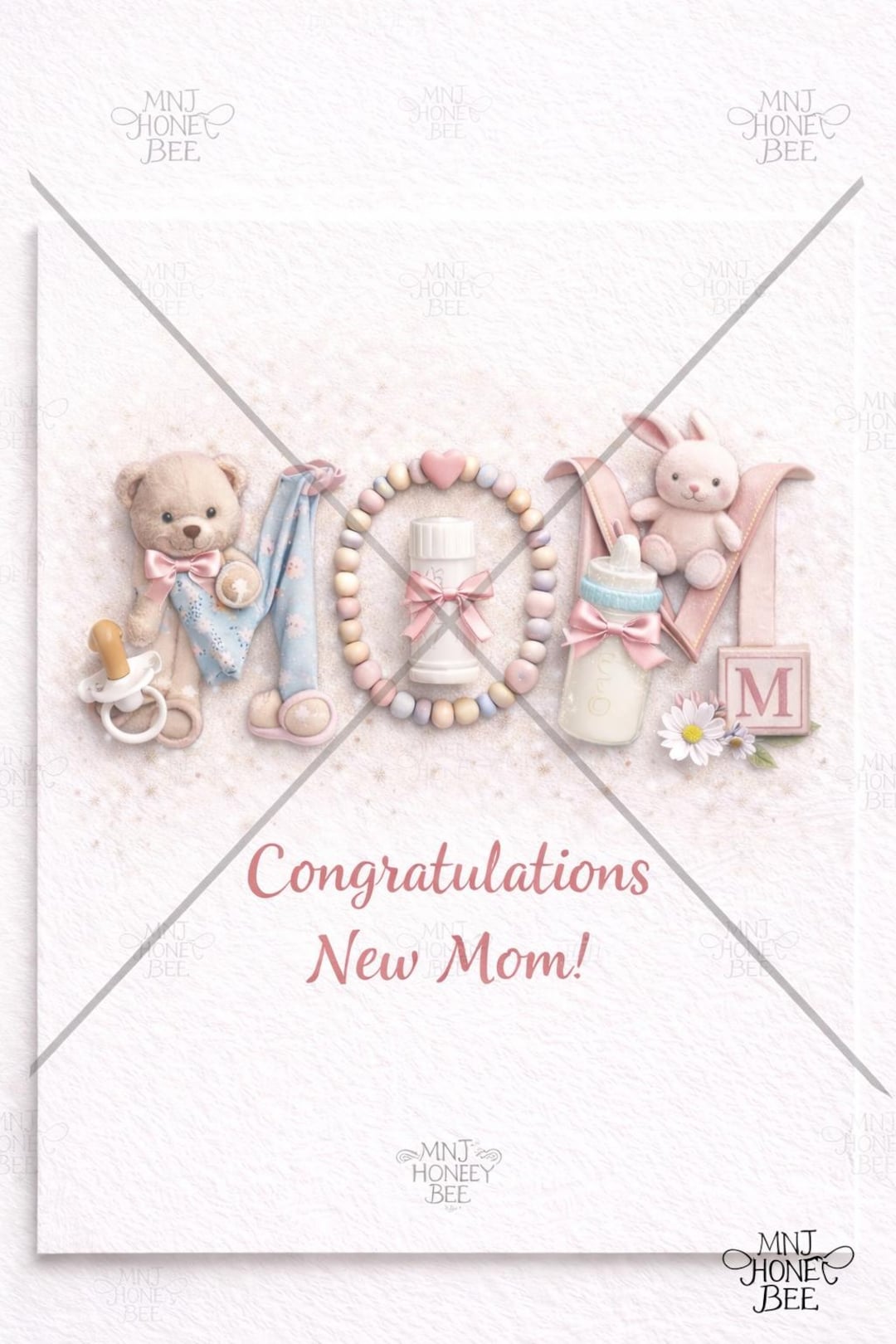 Congratulations New Mom Card | Baby Shower 5x7 Printable (digital ...