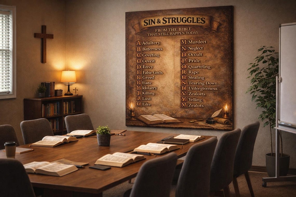 Sin & Struggles From the Bible | Christian Teaching Wall Art | Faith ...