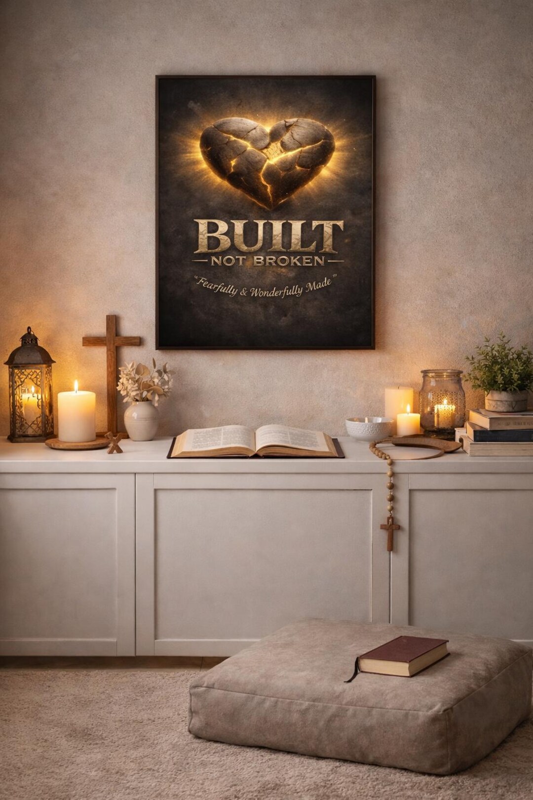 Built Not Broken Christian Wall Art | Faith Healing Poster | Resilience ...