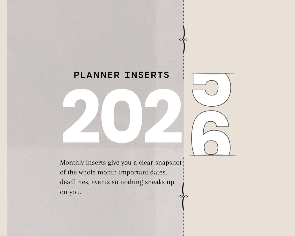 2026 Planner Inserts | Printable PDF Bundle A5 A4 Letter | Monthly ...