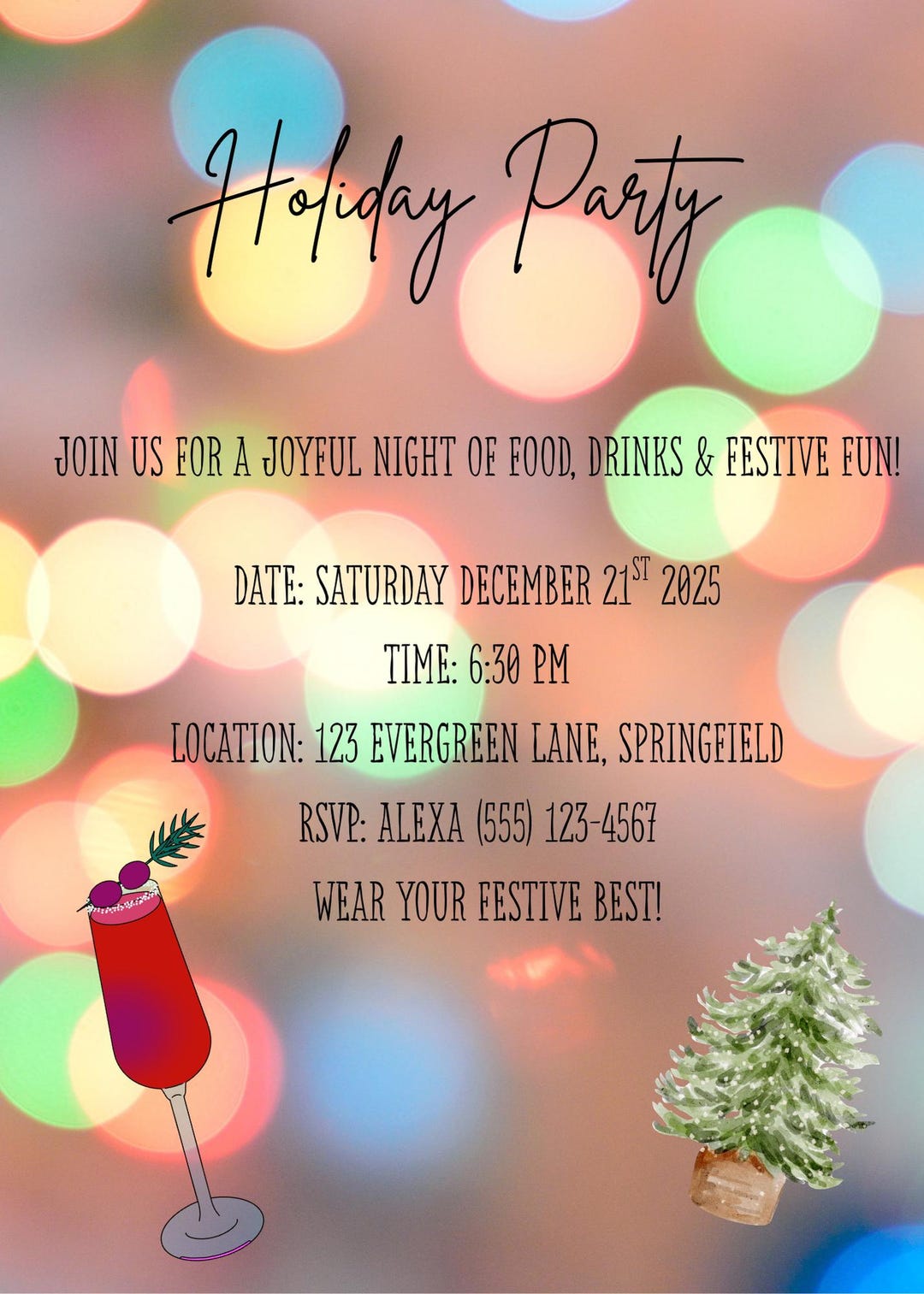 Editable Holiday Party Invitation - Etsy