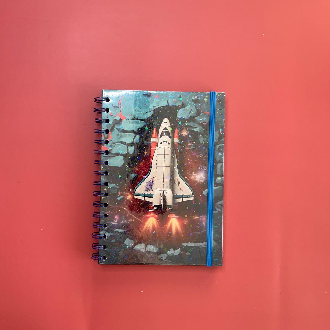 Personalised Space Rocket Notebook A5 | Handmade Galaxy Notebook With ...