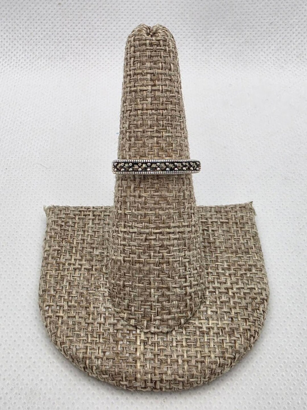 Vintage Marquesite Thailand Sterling Silver Beaded Stacker Band — 925 ...