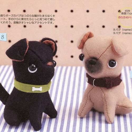 Cute Puppy Bulldog Pug Plush Sewing Pattern PDF English - Etsy