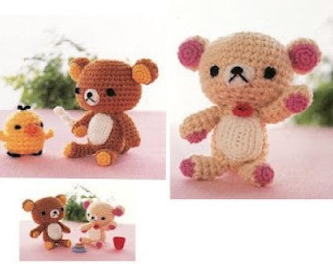 Amigurumi Plush Rilakkuma Bear, Korilakkuma Bear, Kiiroitori Chicken ...