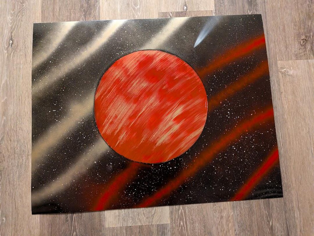 Original Space Spray Paint Art 22x28 – Abstract Galaxy Wall Decor, One ...