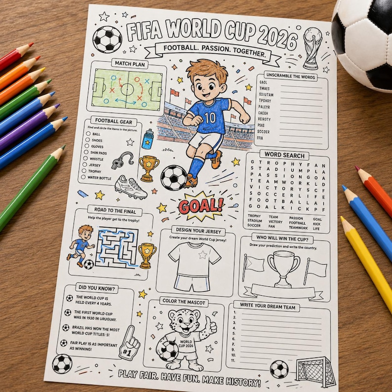 Coloriages de la Coupe du Monde de la FIFA 2026 | Pack d'activités de ...