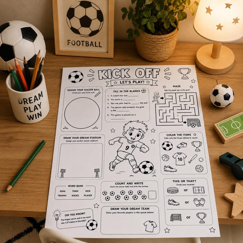 World Cup 2026 Coloring Pages | Soccer Activity Worksheet for Kids ...