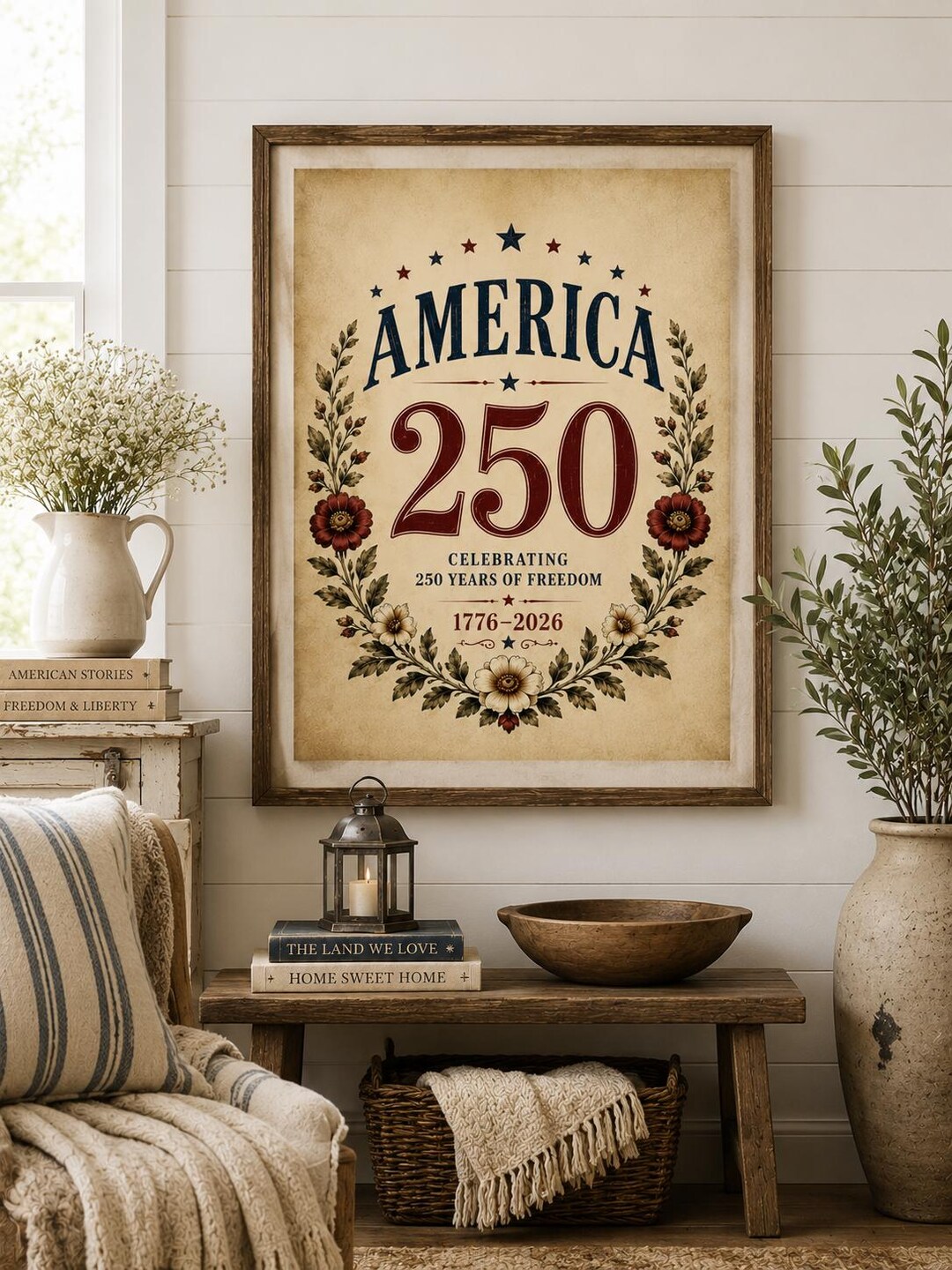 America 250 Celebration Print | Patriotic USA Wall Art | 250th ...