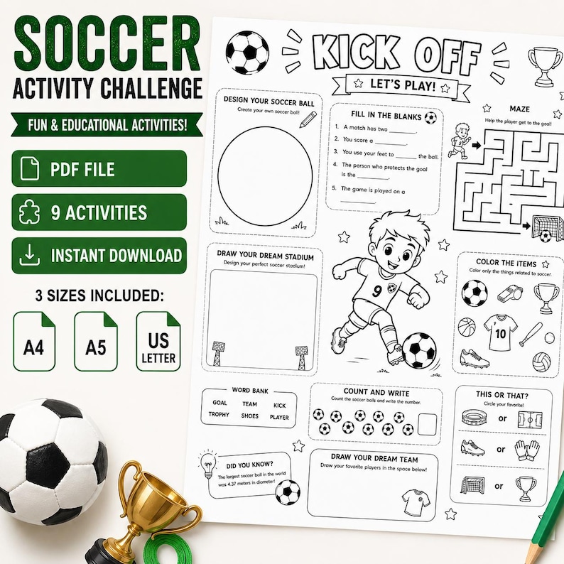 World Cup 2026 Coloring Pages | Soccer Activity Worksheet for Kids ...
