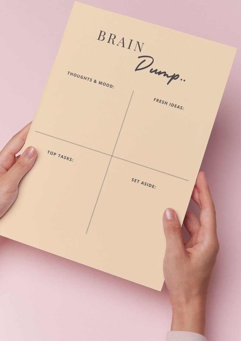Daily Journal Printable | Brain Dump Planner (instant Download) - Etsy